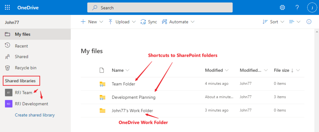 O365 File Storage – OneDrive Dashboard – HDF Website