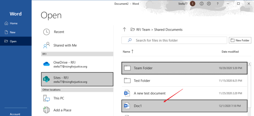 O365 File Storage – Working in MS Office – HDF Website